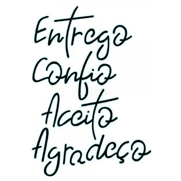 Stencil Litoarte 10x10 STX-398 Entrego Confio Aceito – Palácio da Arte