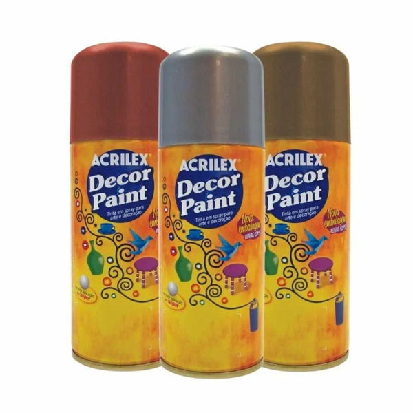 Tinta Spray Decor Paint Acrilex 150ml Metalizada – Palácio da Arte